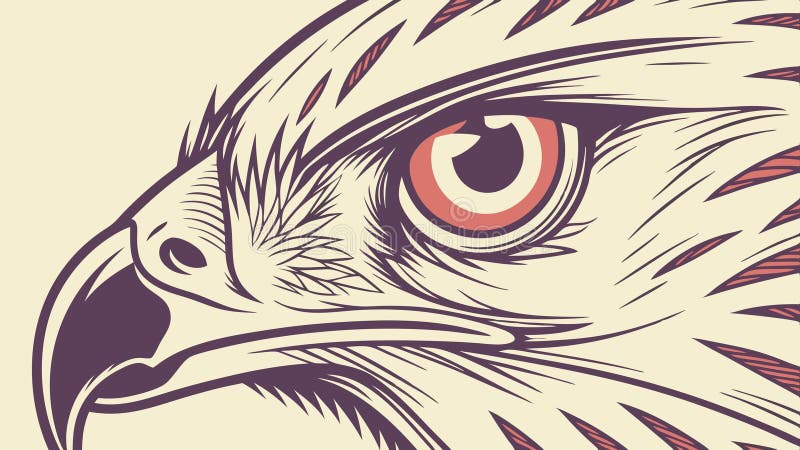 Eagle Head Side Profile, Powerful Bird and Strong Gaze Design. Vector ...