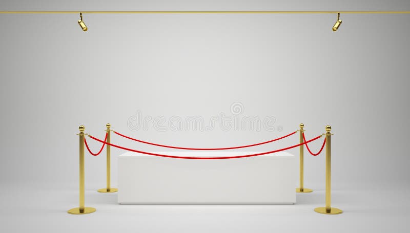 Showcase with Tiled Stand Barriers for Exhibit Stock Illustration ...
