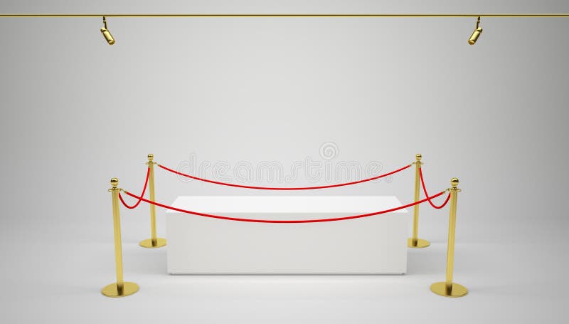 Showcase with Tiled Stand Barriers for Exhibit Stock Illustration ...