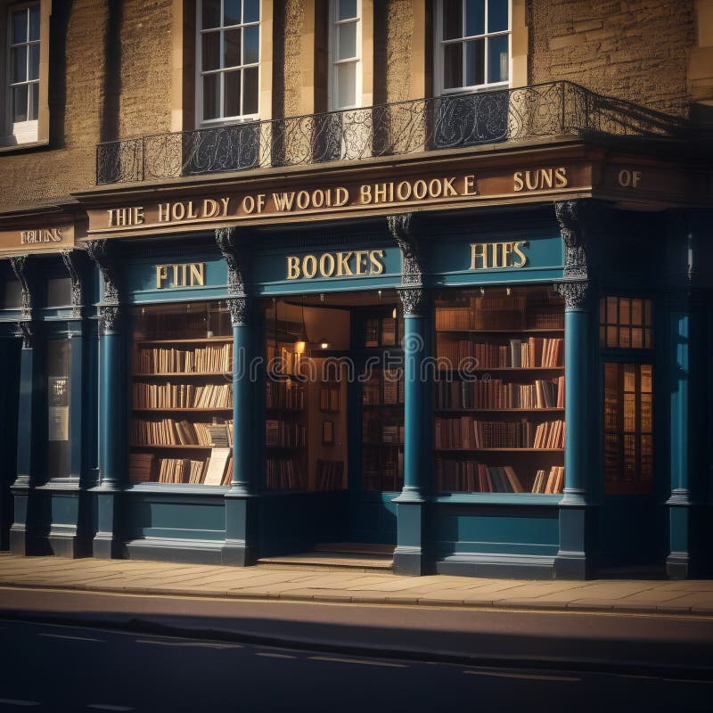 The Showcase of a Vintage Bookstore on the Street Stock Photo - Image ...