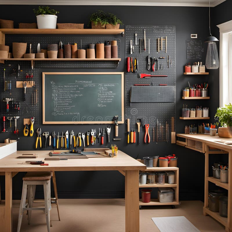 Showcase a Well-organized, Brightly Lit Workshop Filled with Various ...