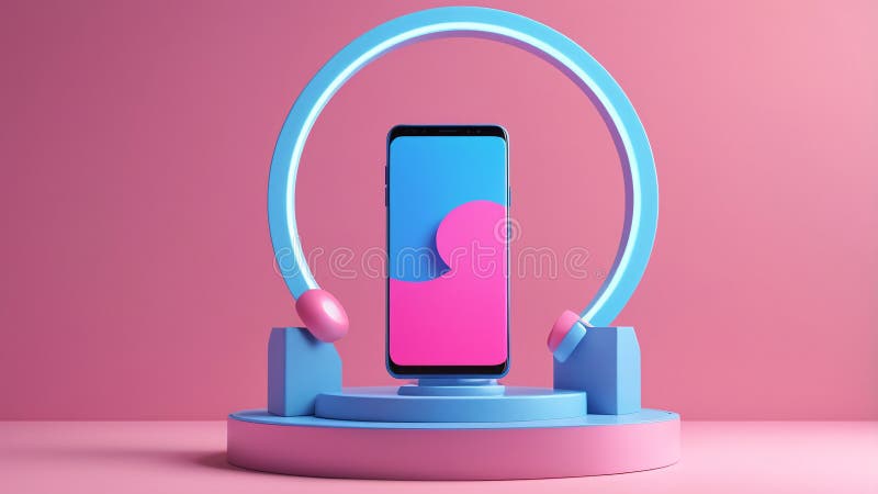 Modern Podium Stand for Android Phone Display Stock Illustration ...