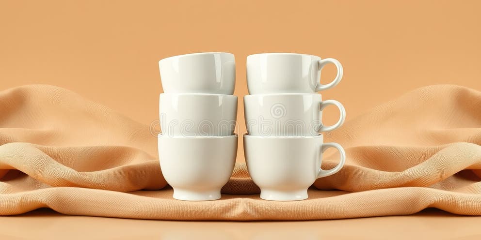 Elegant Stackable Mug Set in Earthy Tones a Modern Kitchen Home Decor ...