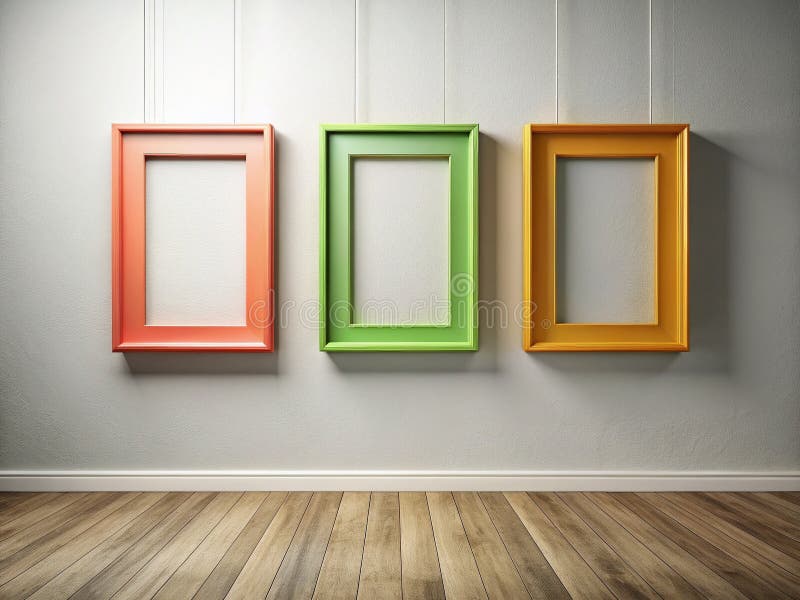 Showcase Your Artwork with this Versatile ThreeFrame Wall Mockup a ...
