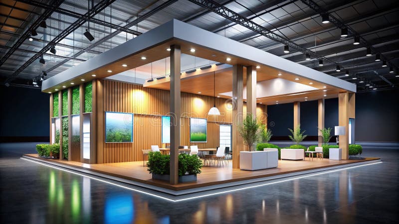 Showcase Your Brand with a Modern Customizable Trade Show Booth Spacious Layout Elegant Backdrop ...