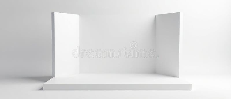 Professional 3D Construction Display Stand Mockup Blank PopUp Banner ...