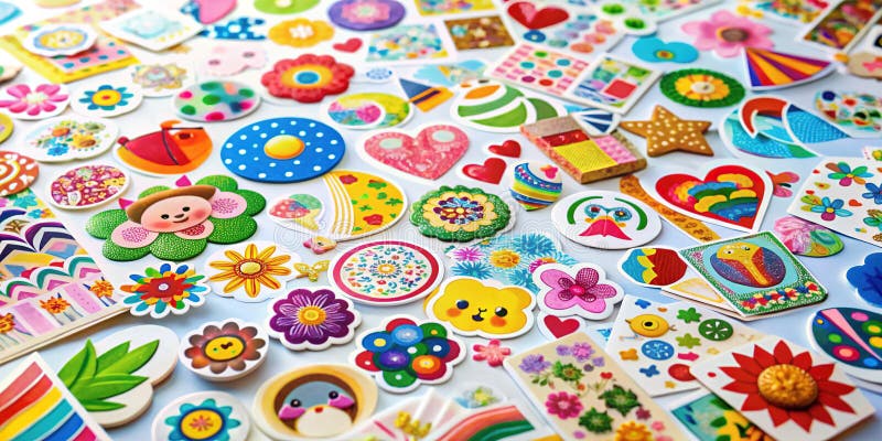 Vibrant Sticker Collection Mockup a Versatile Design Resource for ...