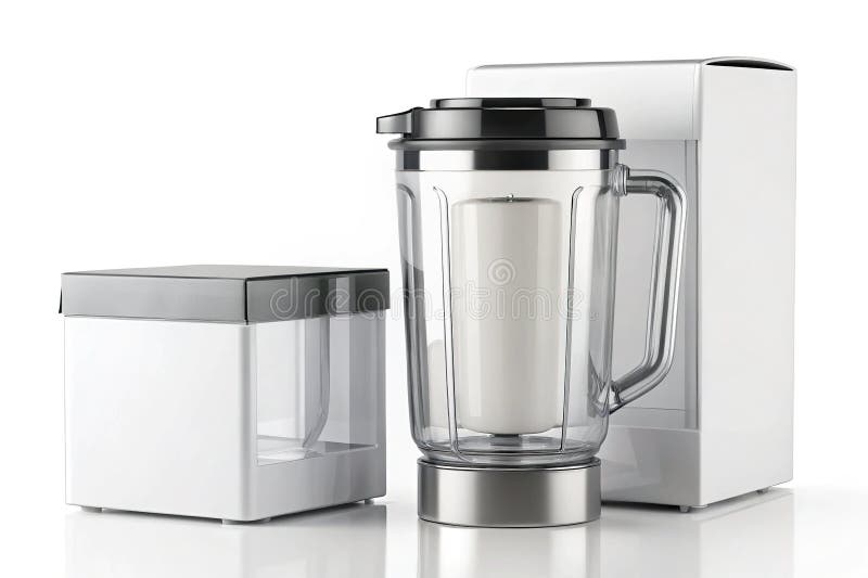 Modern Blender Packaging Mockup Transparent Container Label and Lid ...