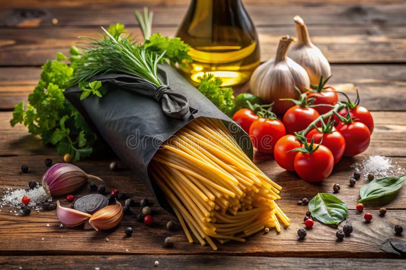 Blank Black Paper Pasta Packaging Mockup for Culinary Photography ...