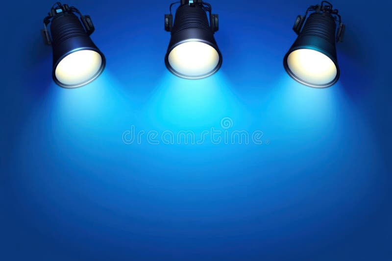 Showcase Your Product with Spotlight Illumination on Blue Backdrop ...