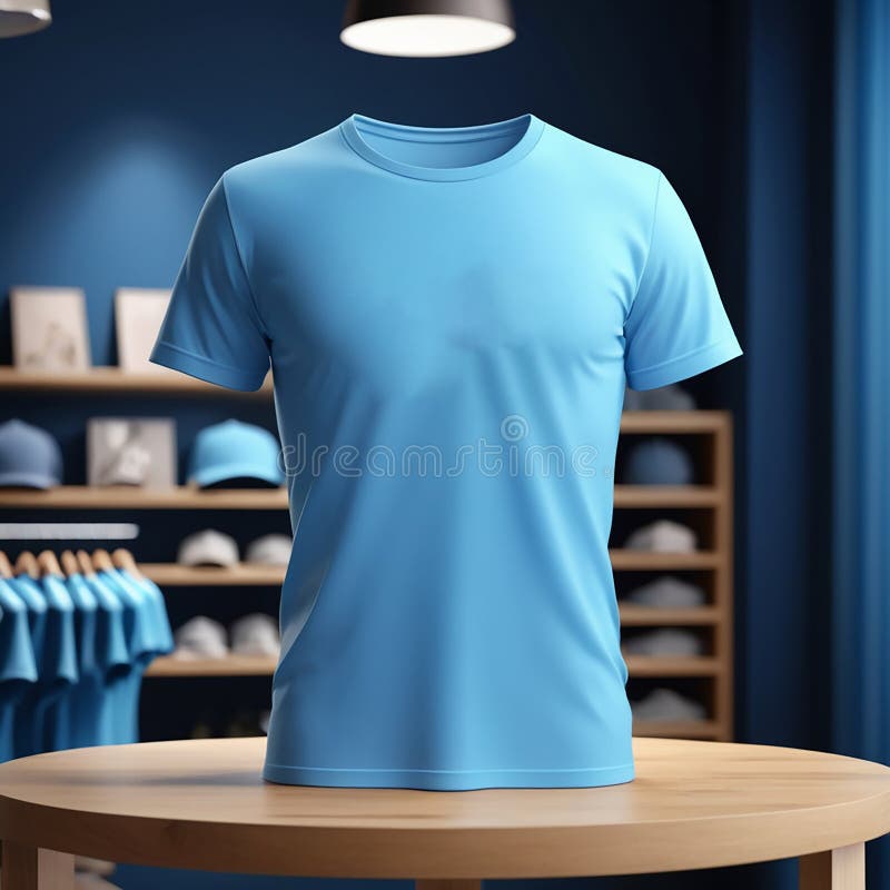 High-Definition 3D Rendered Empty T-Shirt Display Mockup with Blurred ...