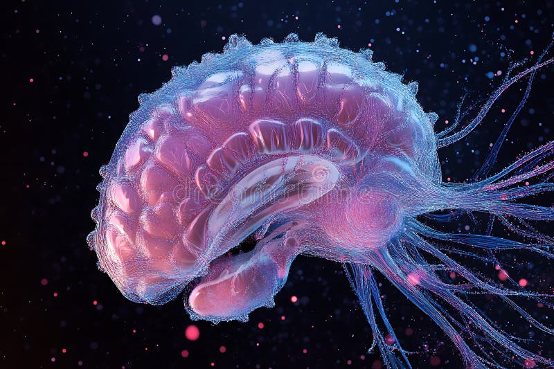 Abstract Render of a Complex Organic Structure with Pink and Blue Tones ...