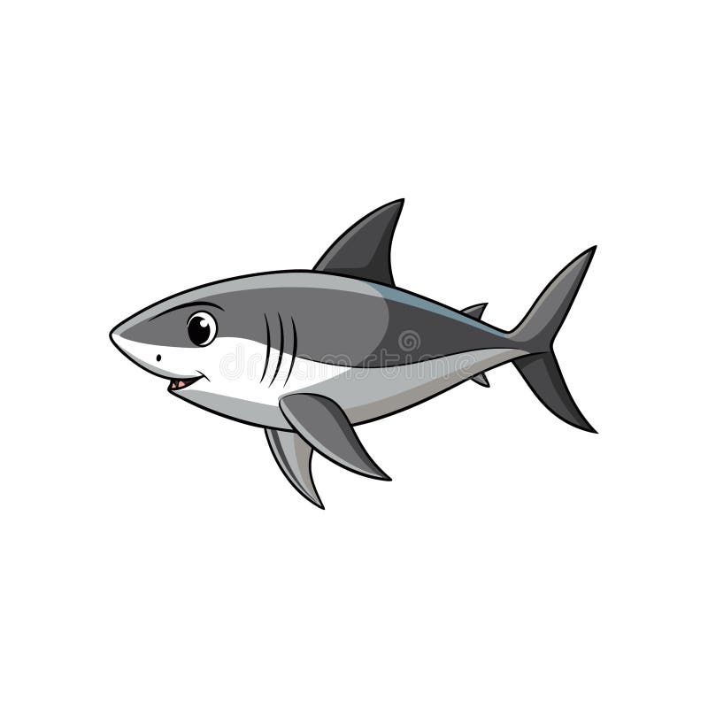 Stunning Grey Reef Shark Underwater with Details Stock Illustration ...