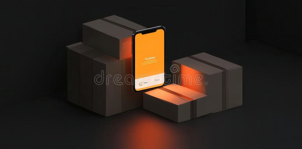 Showcasing Application Interface on Phone Device with Boxes ...