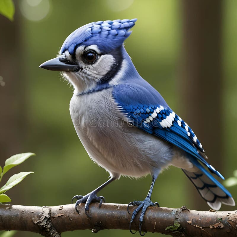 Showcasing the Blue Jay’s Distinctive Crest and Alert Posture in a ...