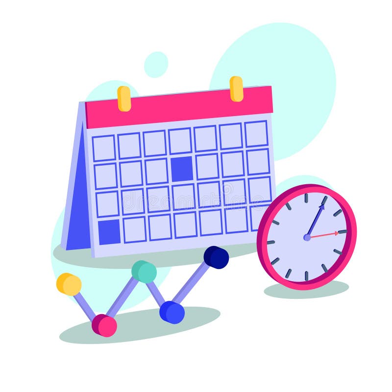Time Management and Productivity Concept with Calendar and Clock Stock ...
