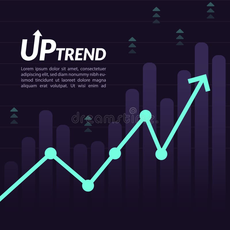 Green Blue Arrow Uptrend Graph and Bar Chart in Digital and Tech Theme ...