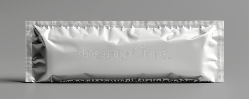 Silver Food Packaging on Grey Background Stock Image - Image of ...