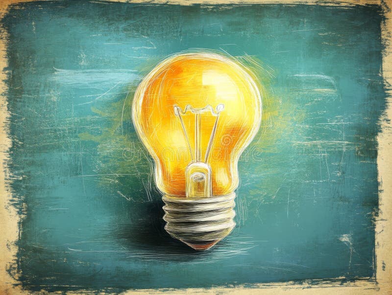 Showcasing Imagination with Basic Line Drawings of a Light Bulb for ...