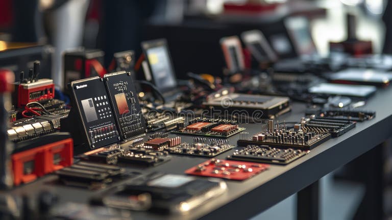 Showcasing Innovative Small Electronics Organized Table Setup at ...