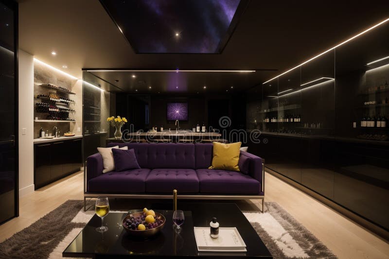 Showcasing Interior Design in Style Cosmic Comfort Stock Illustration ...