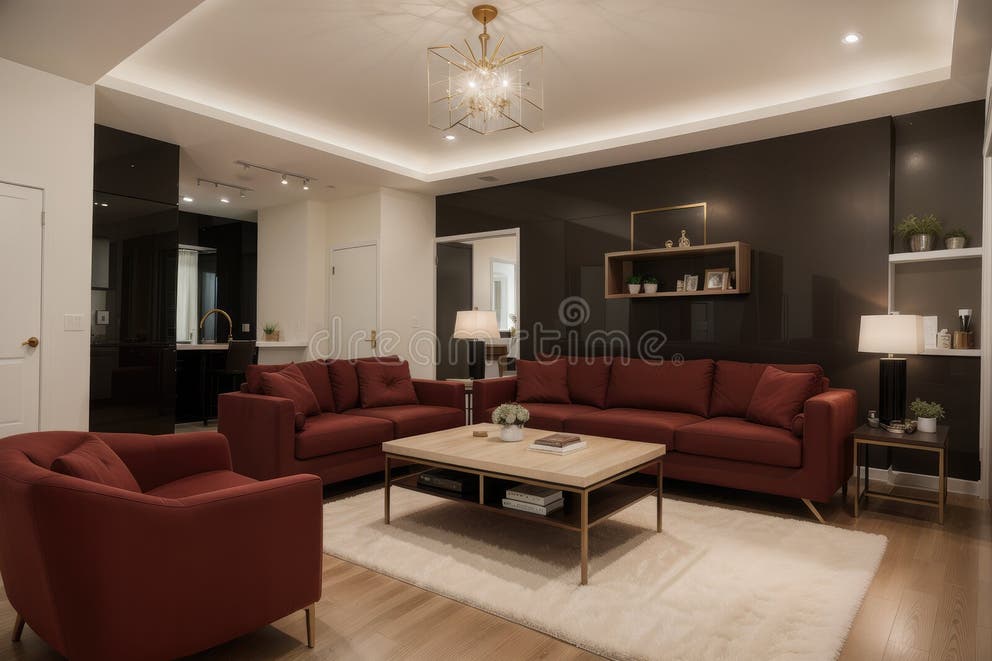 Showcasing Interior Design in Style Crafted Comfort Stock Illustration ...