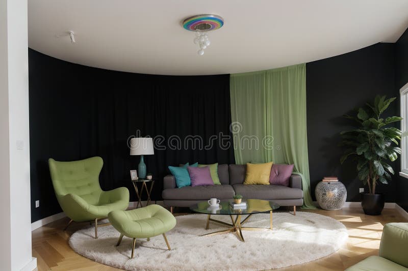 Showcasing Interior Design in Style Cultural Cocoon Stock Illustration ...