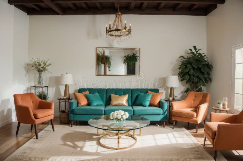 Showcasing Interior Design in Style Grecian Glory Stock Illustration ...