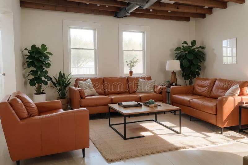 Showcasing Interior Design in Style Luminous Living Stock Illustration ...