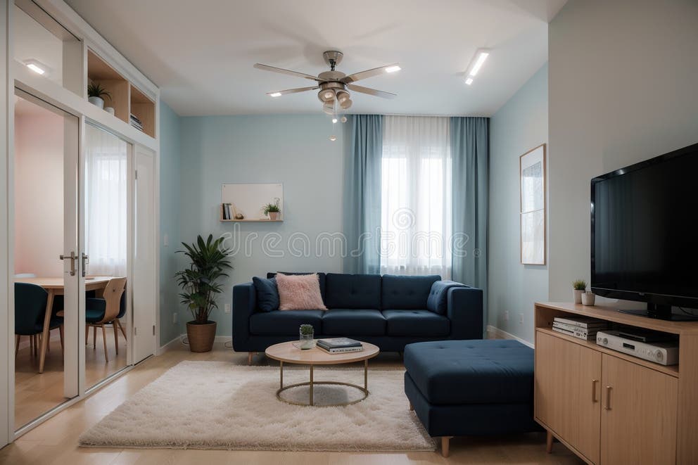 Showcasing Interior Design in Style Modish Module Stock Illustration - Illustration of surfaces ...