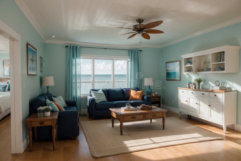 Showcasing Interior Design in Style Ocean Odyssey Stock Illustration ...