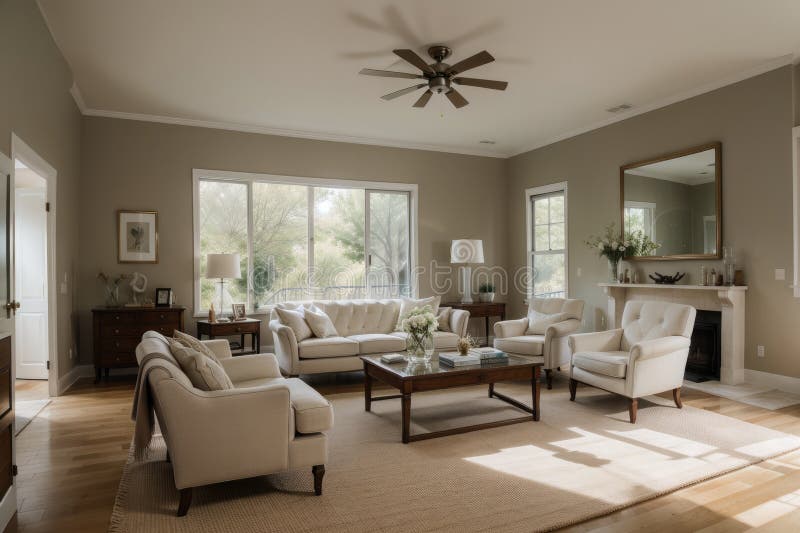 Showcasing Interior Design in Style Pastoral Peace Stock Illustration ...