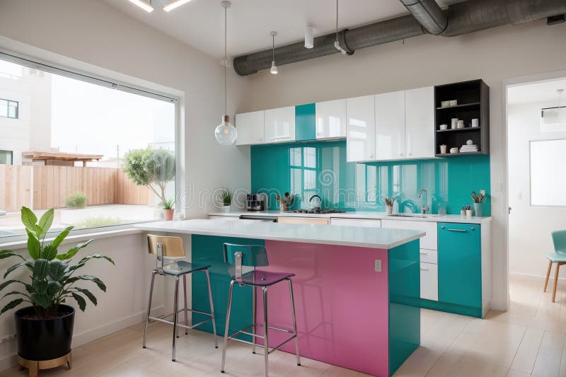 Showcasing Interior Design in Style Playful Palette Stock Illustration ...