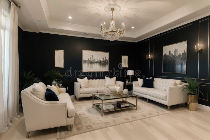 Showcasing Interior Design in Style Regal Realm Stock Illustration ...