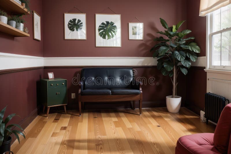 Showcasing Interior Design in Style Retro Revival Stock Illustration ...