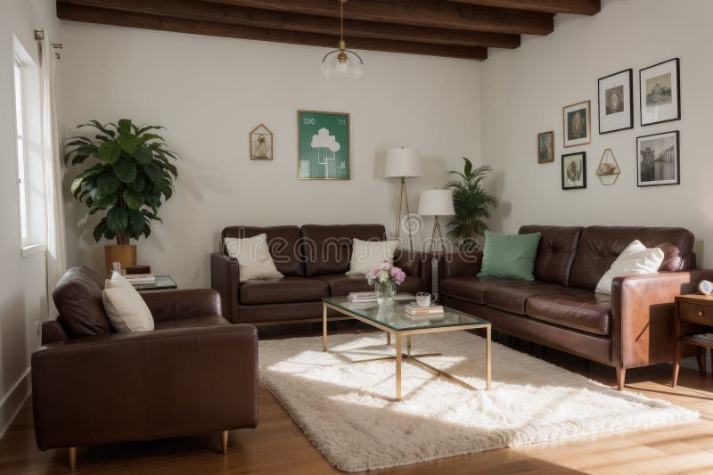 Showcasing Interior Design in Style Retro Revival Stock Illustration ...