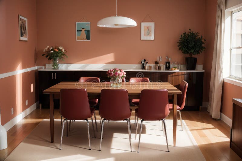 Showcasing Interior Design in Style Retro Revival Stock Illustration ...