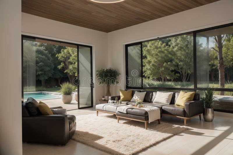 Showcasing Interior Design in Style Soothing Oasis Stock Illustration ...