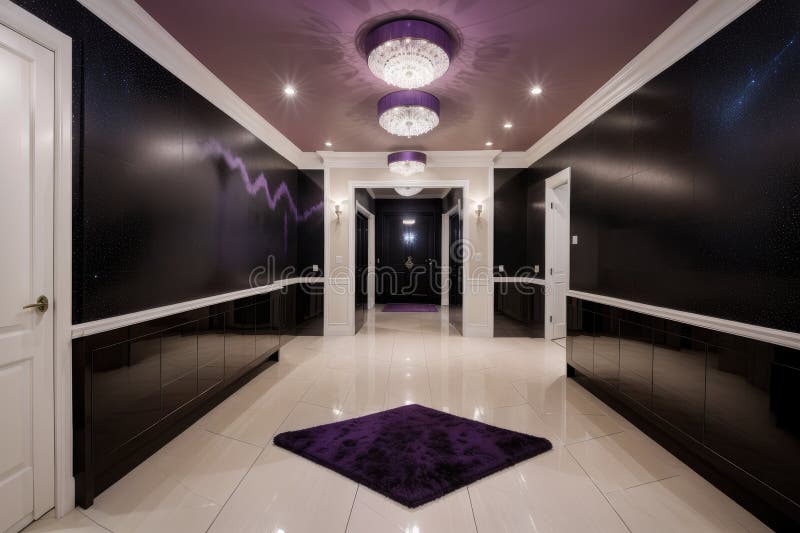 Showcasing Interior Design in Style Starry Sanctuary Stock Illustration ...