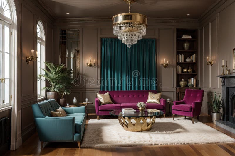 Showcasing Interior Design in Style Sumptuous Serenity Stock ...