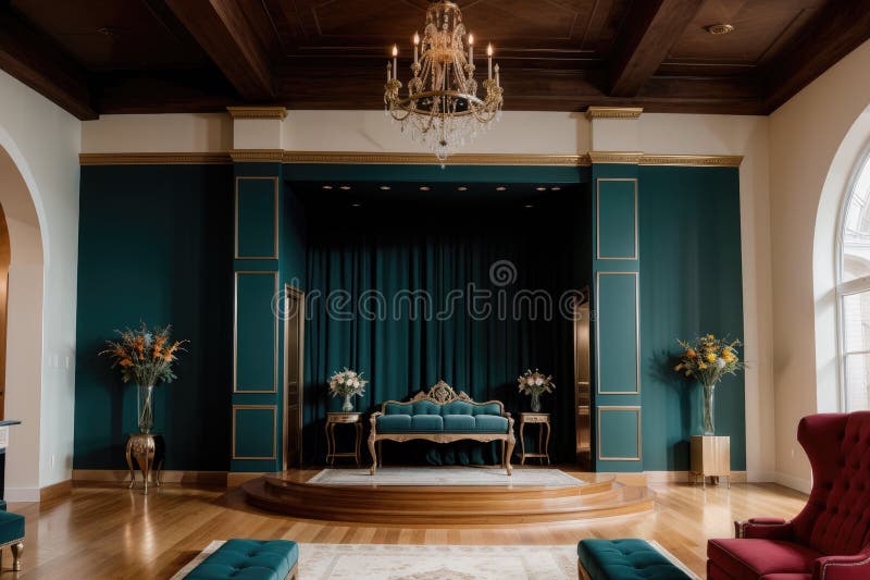 Showcasing Interior Design in Style Sumptuous Serenity Stock ...