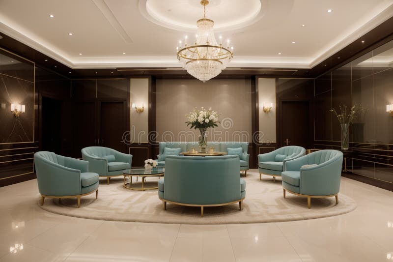 Showcasing Interior Design in Style Sumptuous Serenity Stock ...