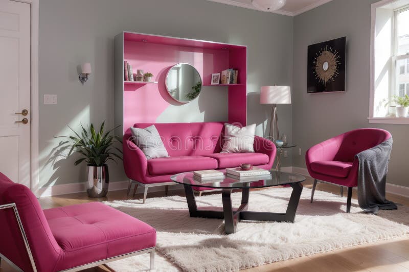 Showcasing Interior Design in Style Vibrant Vision Stock Illustration ...