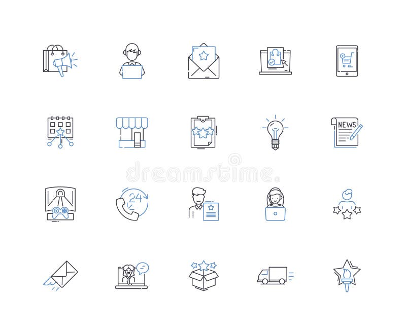 Showcasing Line Icons Collection. Displaying, Presenting, Highlighting ...