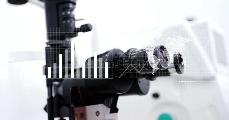 Showcasing Microscope Turret on Laboratory Bench with Adjustment Knobs ...