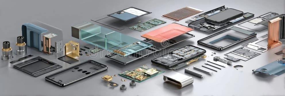 Exploded View of a Modular Smartphone Concept Showcasing Individual ...