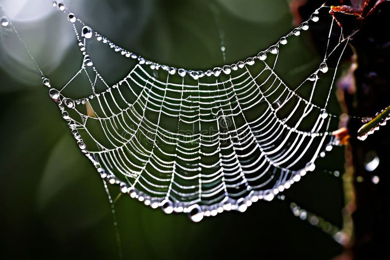 Spider Web the Fine Threads and Geometric Design of a Spider Web Stock ...