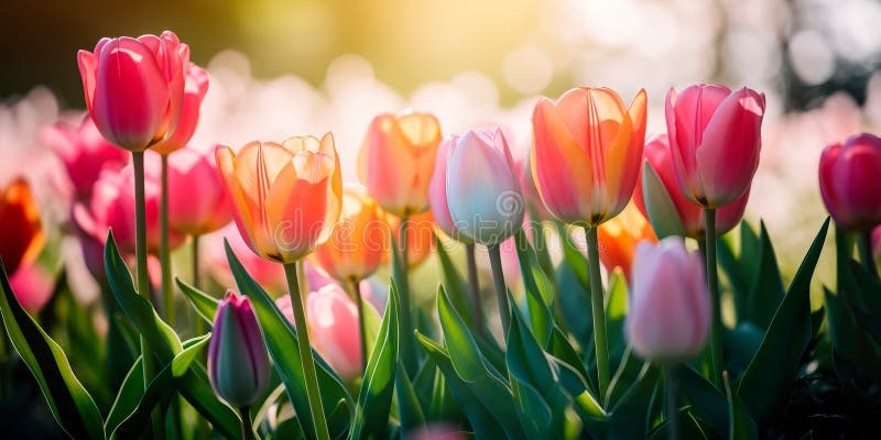 Showcasing a Wonderland of Tulips in Different Shades, Creating a ...