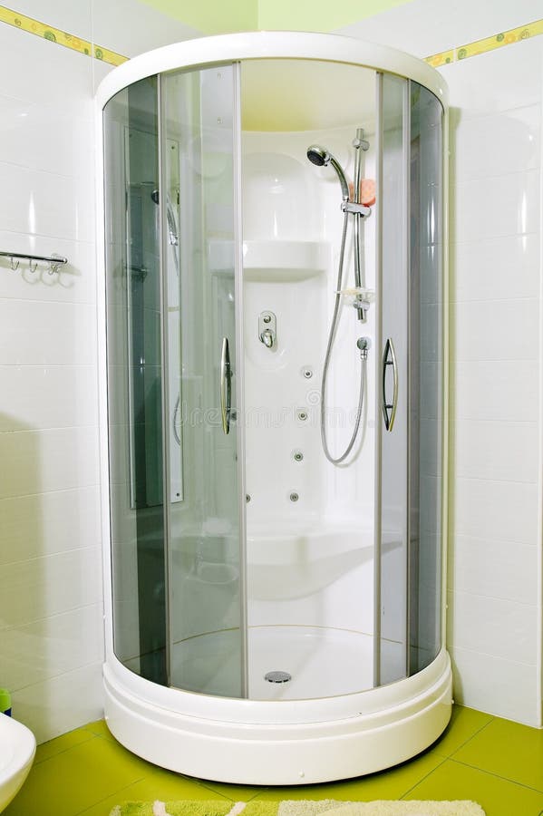 Running shower stock image. Image of shower, empty, inside - 7380721