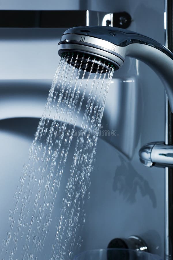 Shower in bathroom stock image. Image of metallic, health - 16387625